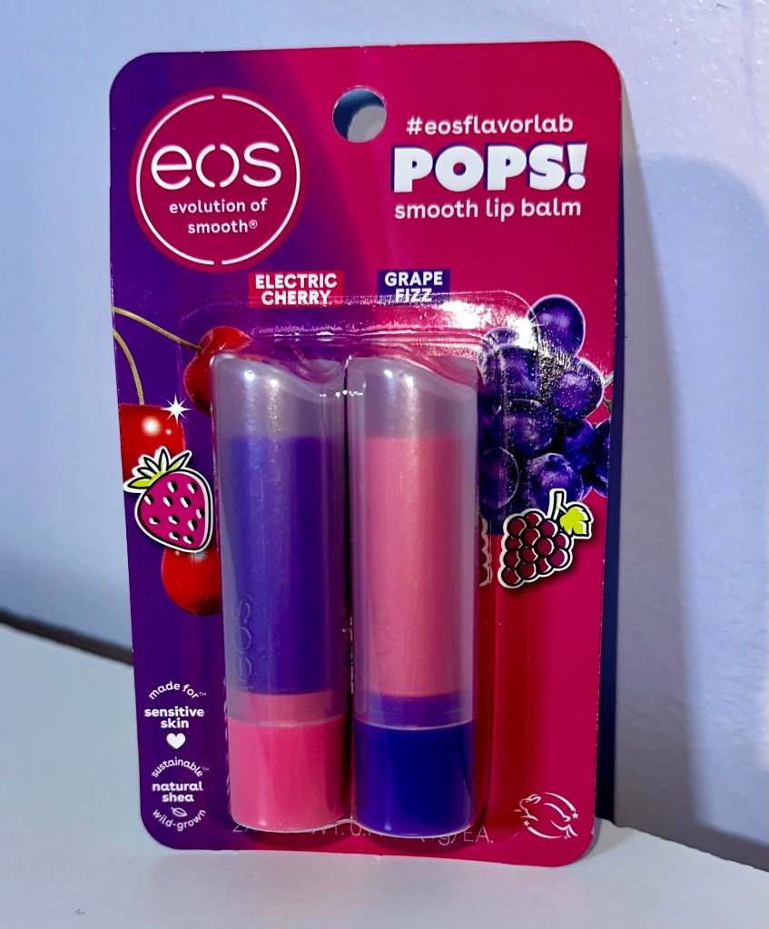 eos flavorlab pops! Lip balm review in Electric cherry and grape fizz ...