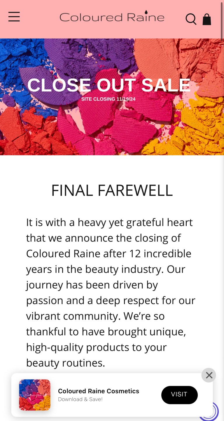 beauty news: coloured Raine is closing and Beauty Bakerie is selling to ...